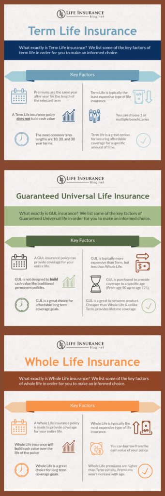 Difference between Term, Universal and Whole Life Insurance [Infographic]